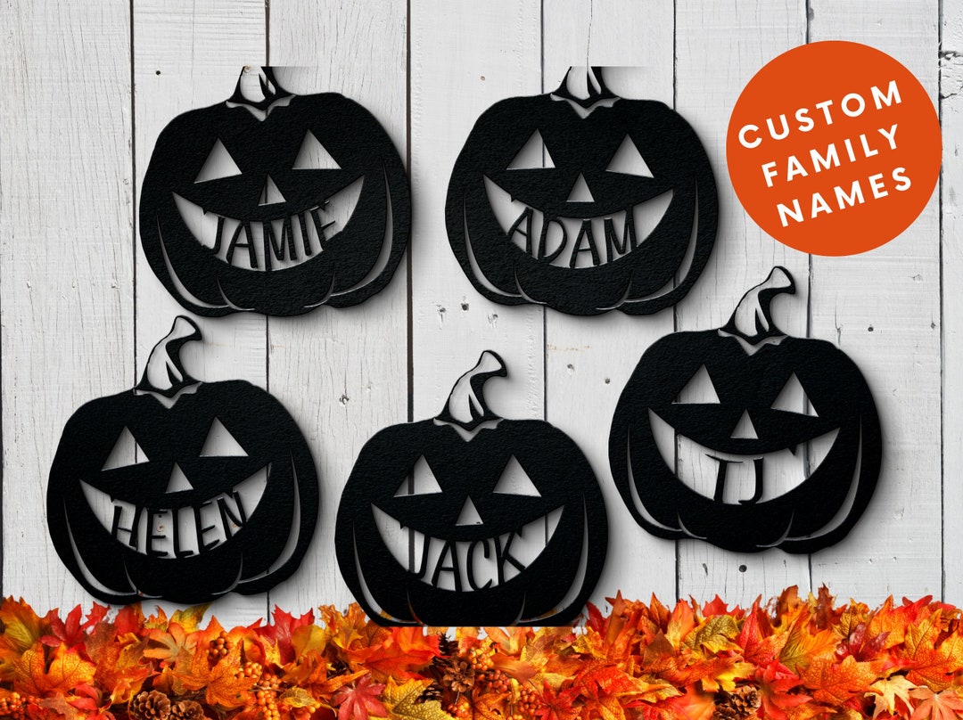 Personalized Halloween Family Pumpkin Signs, Fall Decor, Custom ...