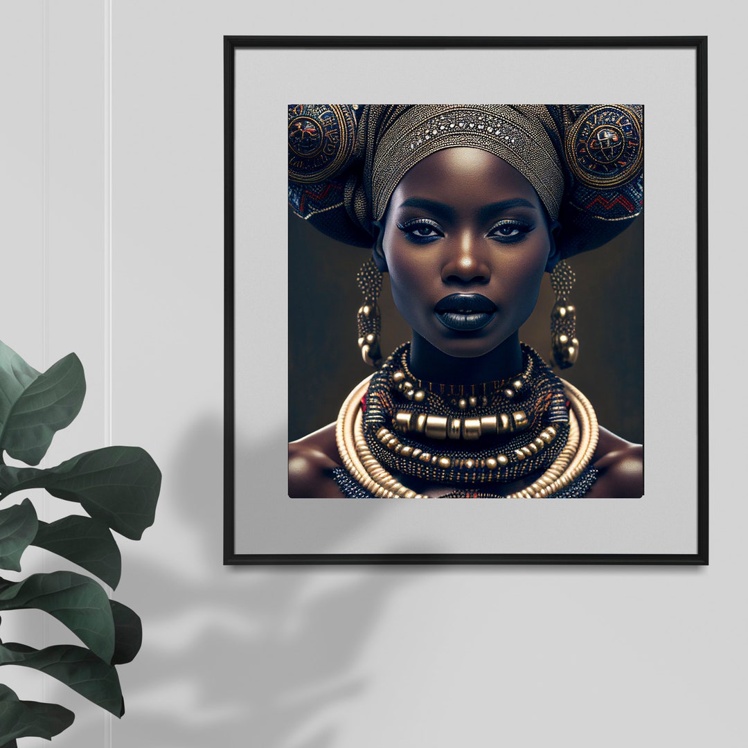 African Woman Wall Art Black Art Printable Digital Etsy
