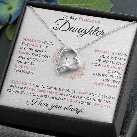 To My Precious Daughter, Heart Necklace, Birthday Valentine's Day Gift ...