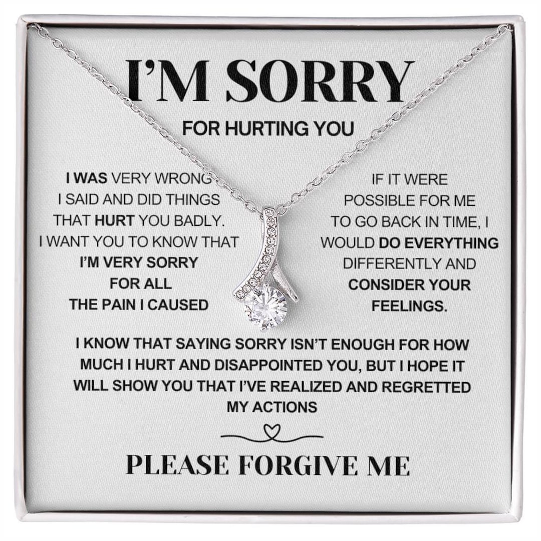 I'm Sorry Gift Apology Gift Necklace for Her, Please Forgive Me Gift ...
