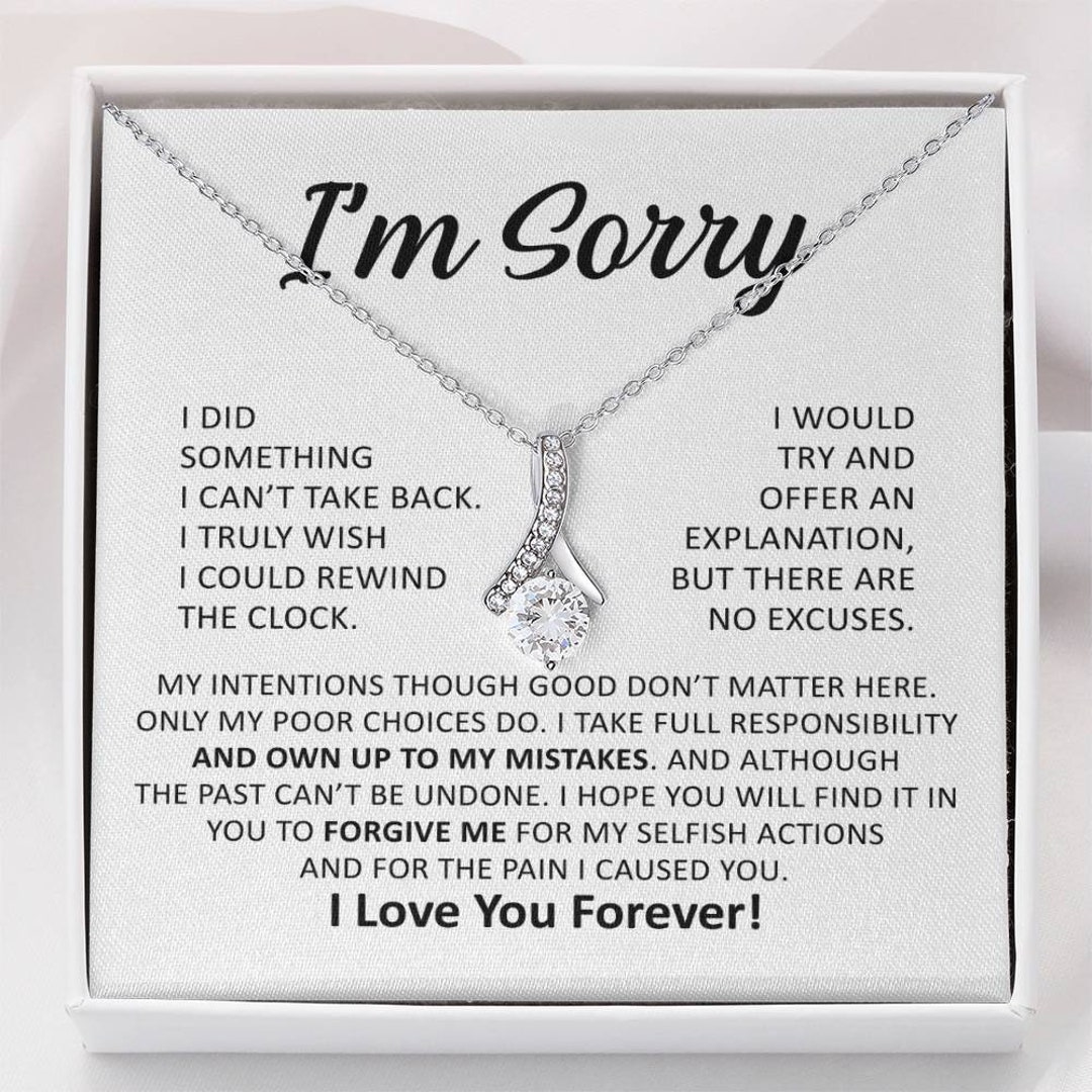 I'm Sorry Gift Apology Gift Necklace for Her, Please Forgive Me Gift ...