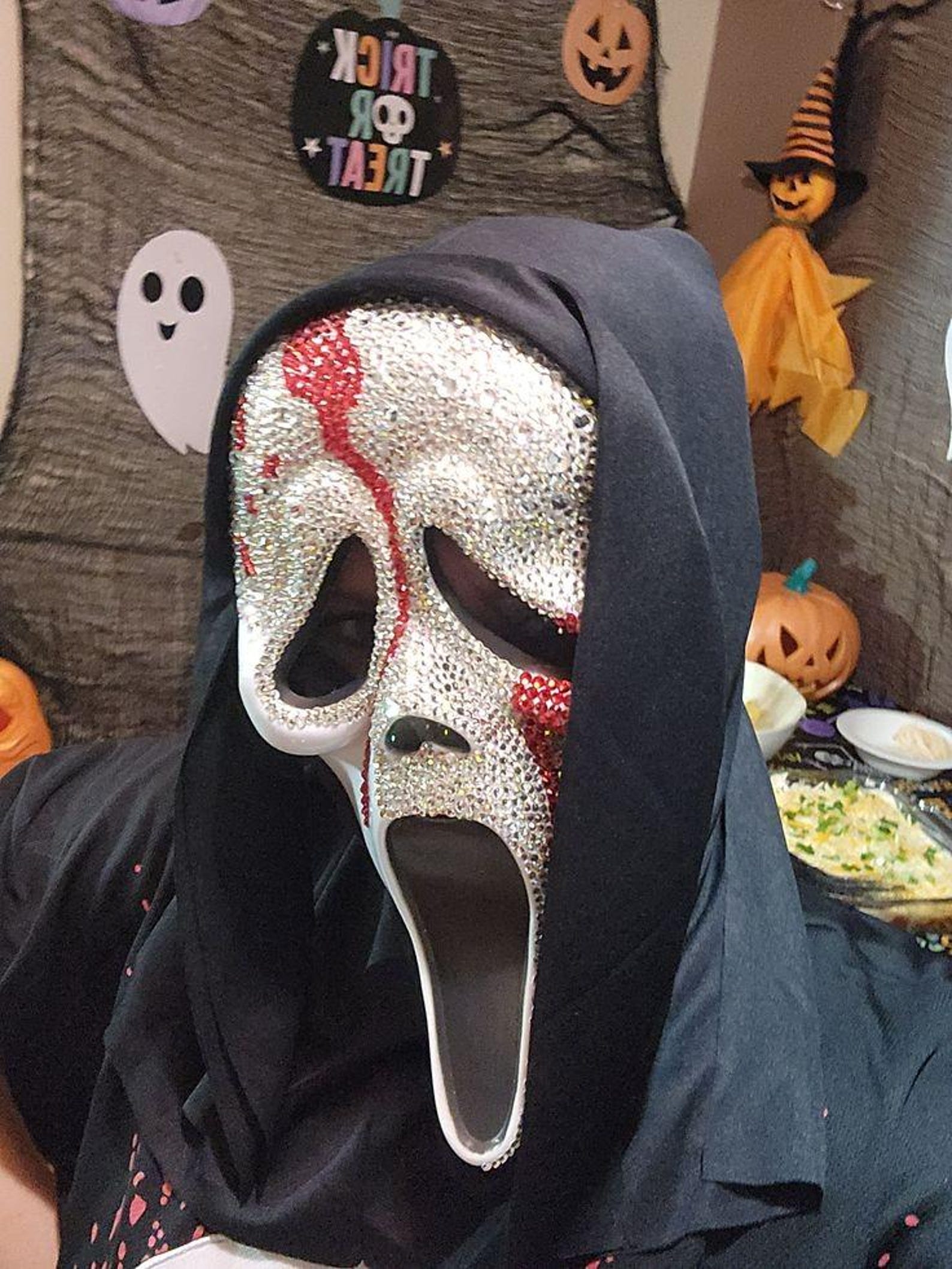 Ghostface Bloody Bling Mask Set WITH MATCHING KNIFE , Rhinestone ...