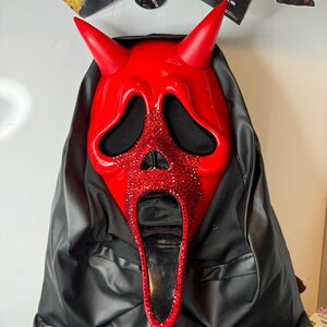Ghostface Devil Bling Mask Set With Matching Knife, Rhinestone ...