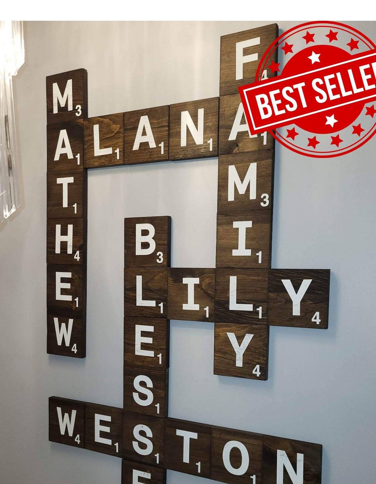 Personalized Scrabble Tiles Wall Art , Wood, Great for Families - Pet ...
