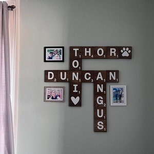 Personalized Scrabble Tiles Wall Art , Wood, Great for Families - Pet ...