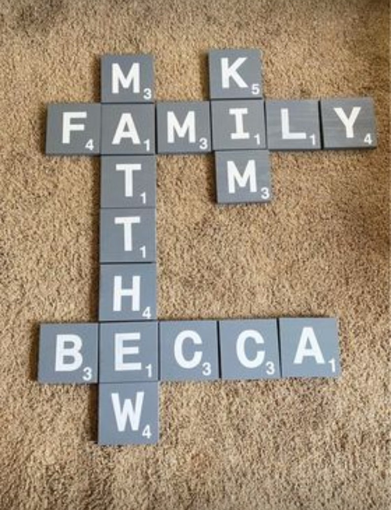 Personalized Scrabble Tiles Wall Art , Wood, Great for Families - Pet ...