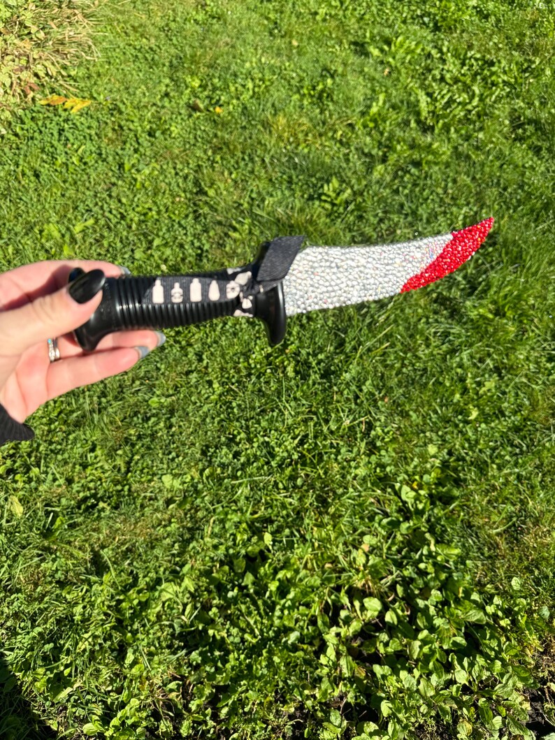 Bling Knife Prop | Ghost Face Rhinestone Knife | Photo Shoot Knife Prop ...