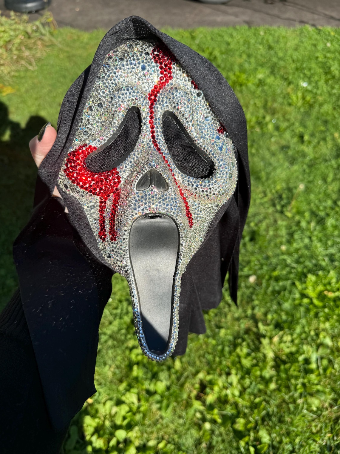 Ghostface Bloody Bling Mask Set WITH MATCHING KNIFE , Rhinestone ...