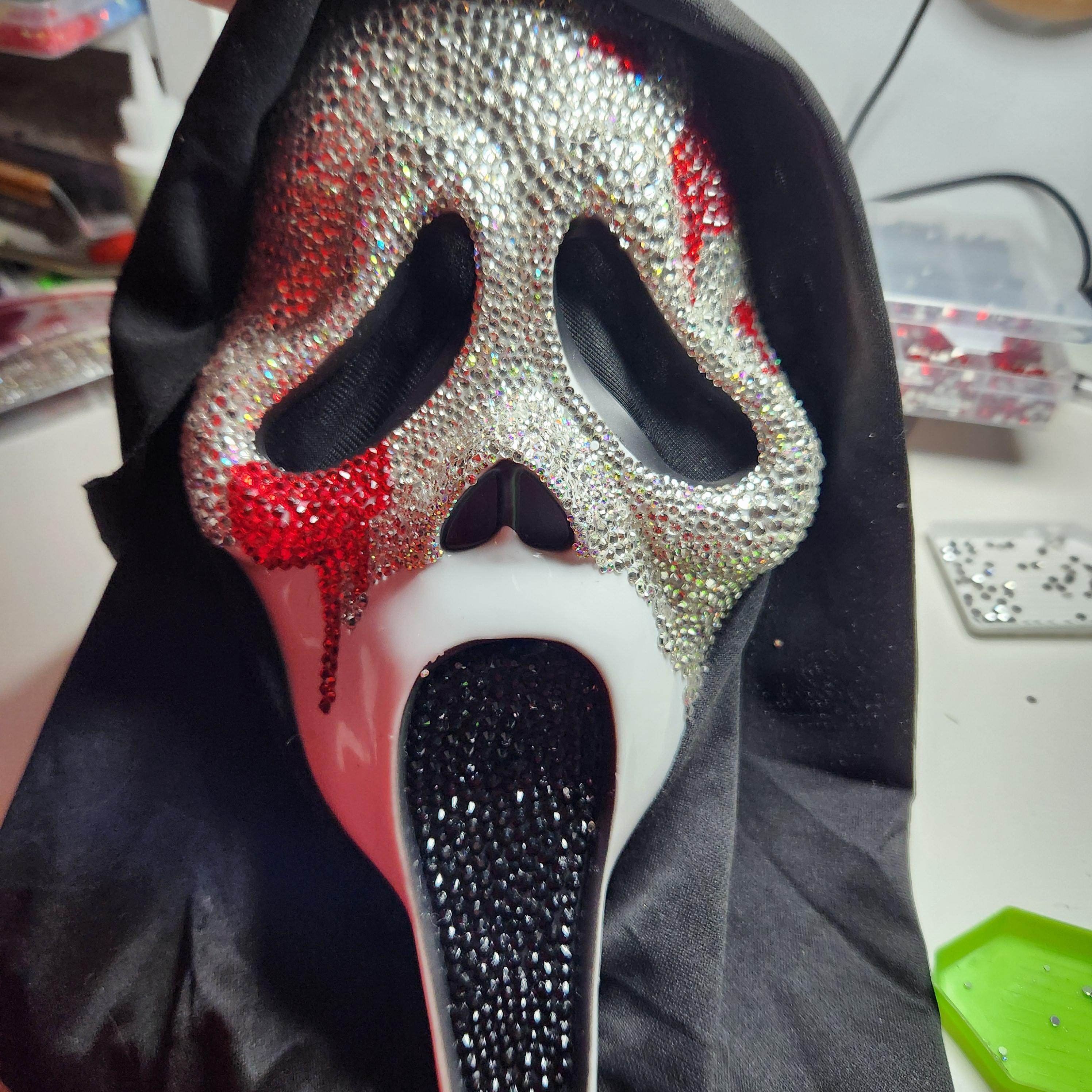 Ghostface Bloody Bling Mask Set WITH MATCHING KNIFE , Rhinestone ...