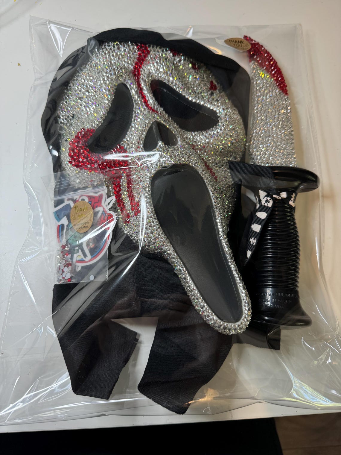 Ghostface Bloody Bling Mask Set WITH MATCHING KNIFE , Rhinestone ...