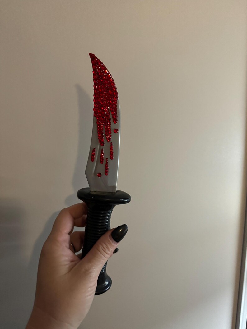 Bling Knife Prop | Ghost Face Rhinestone Knife | Photo Shoot Knife Prop ...