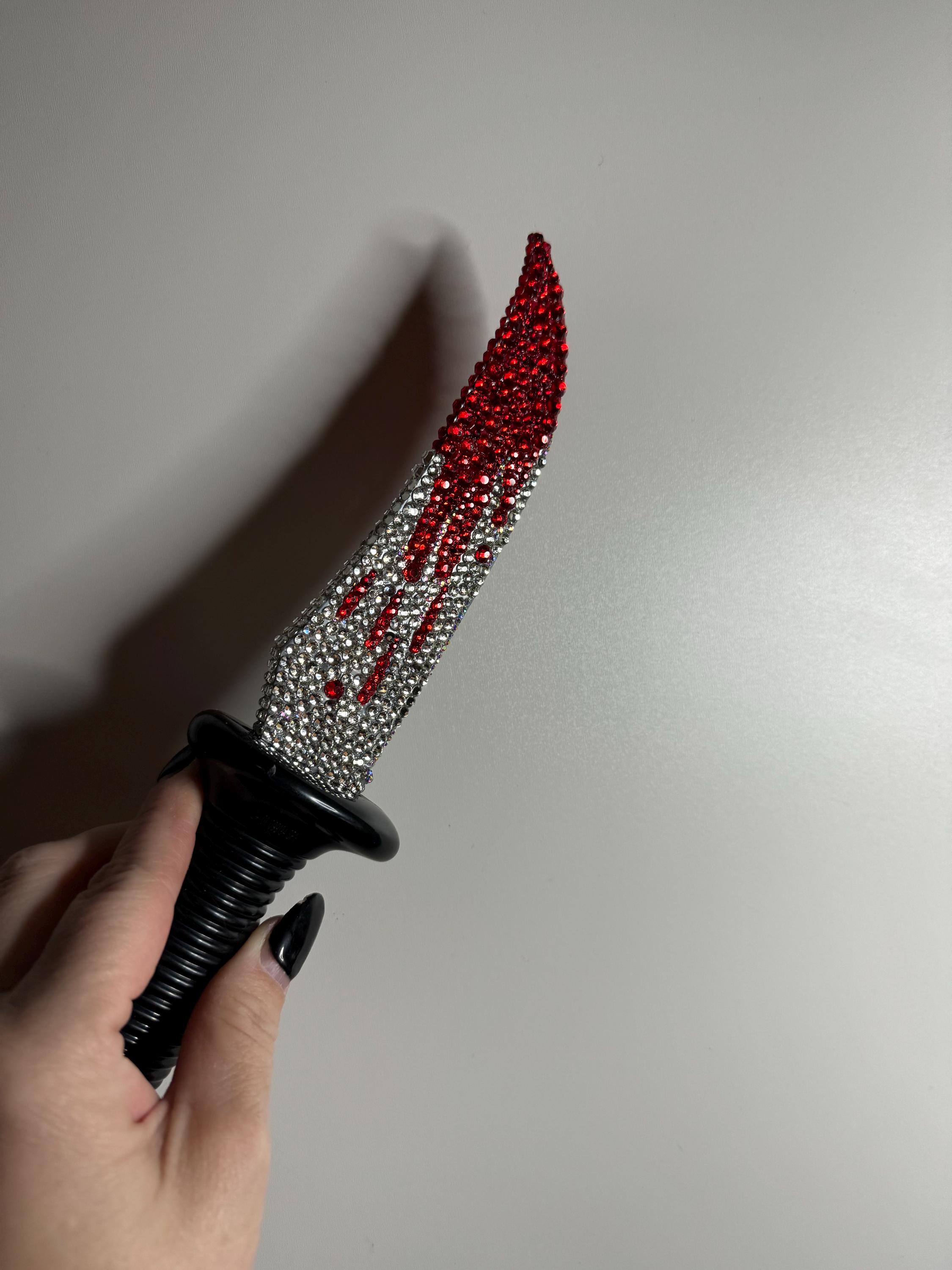 Bling Knife Prop | Ghost Face Rhinestone Knife | Photo Shoot Knife Prop ...