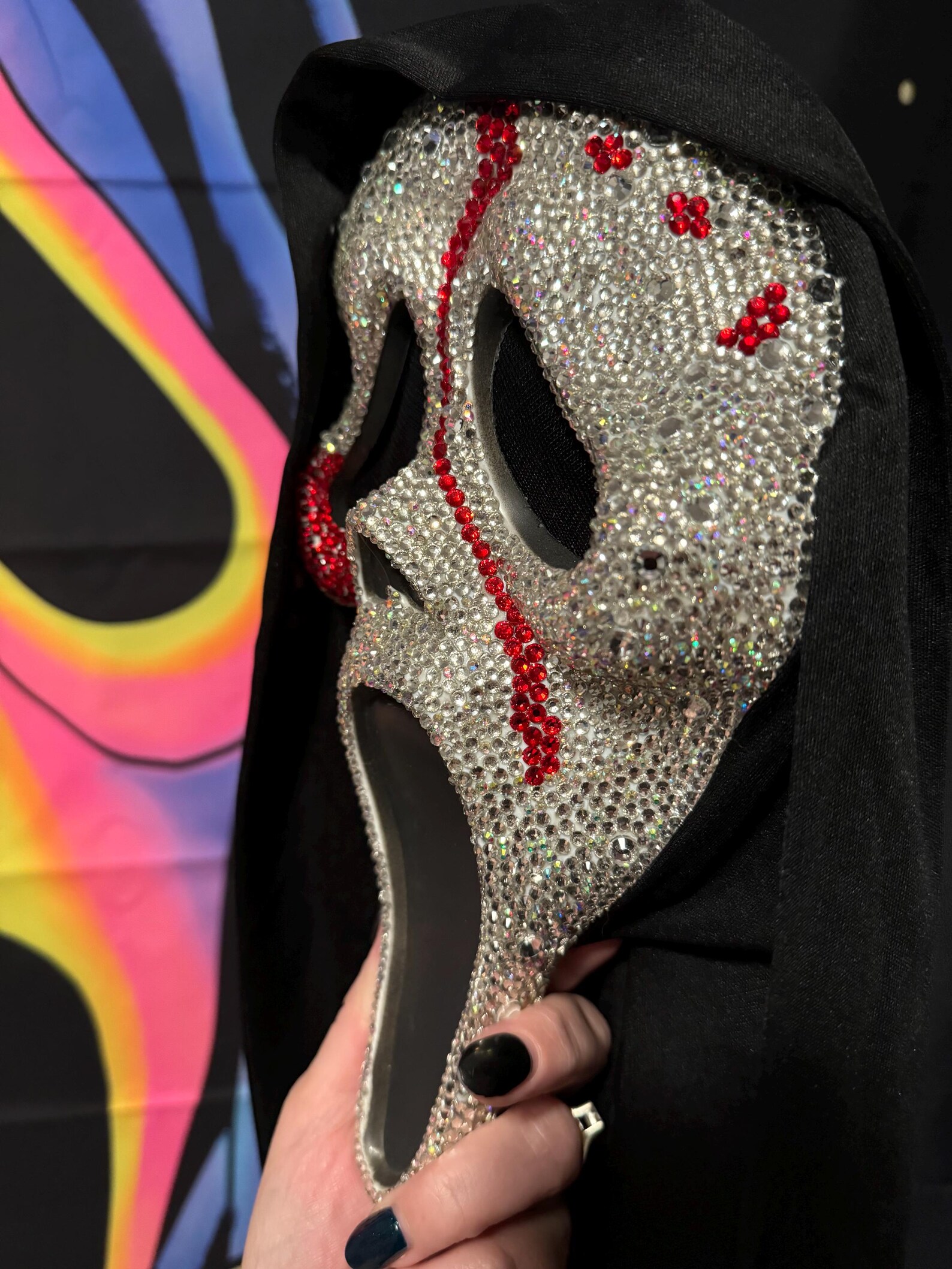 Ghostface Bloody Bling Mask Set WITH MATCHING KNIFE , Rhinestone ...