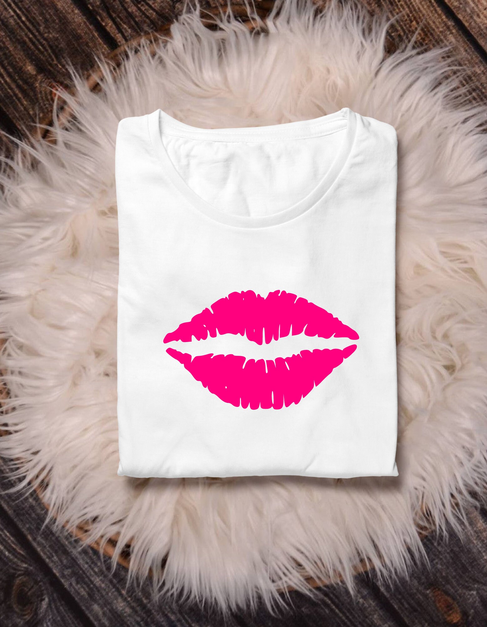 Pink Lips Shirt Hot Pink Shirt Cute Lips Shirt Unique Shirt for Her ...