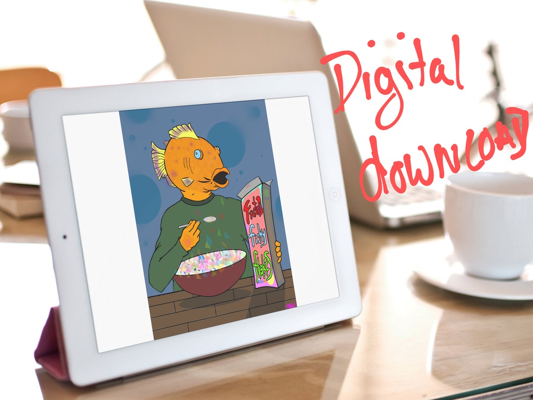 Funny Fisherman Art, Funny Aquarium, Funny Fish Tank, Funny Pets Art ...