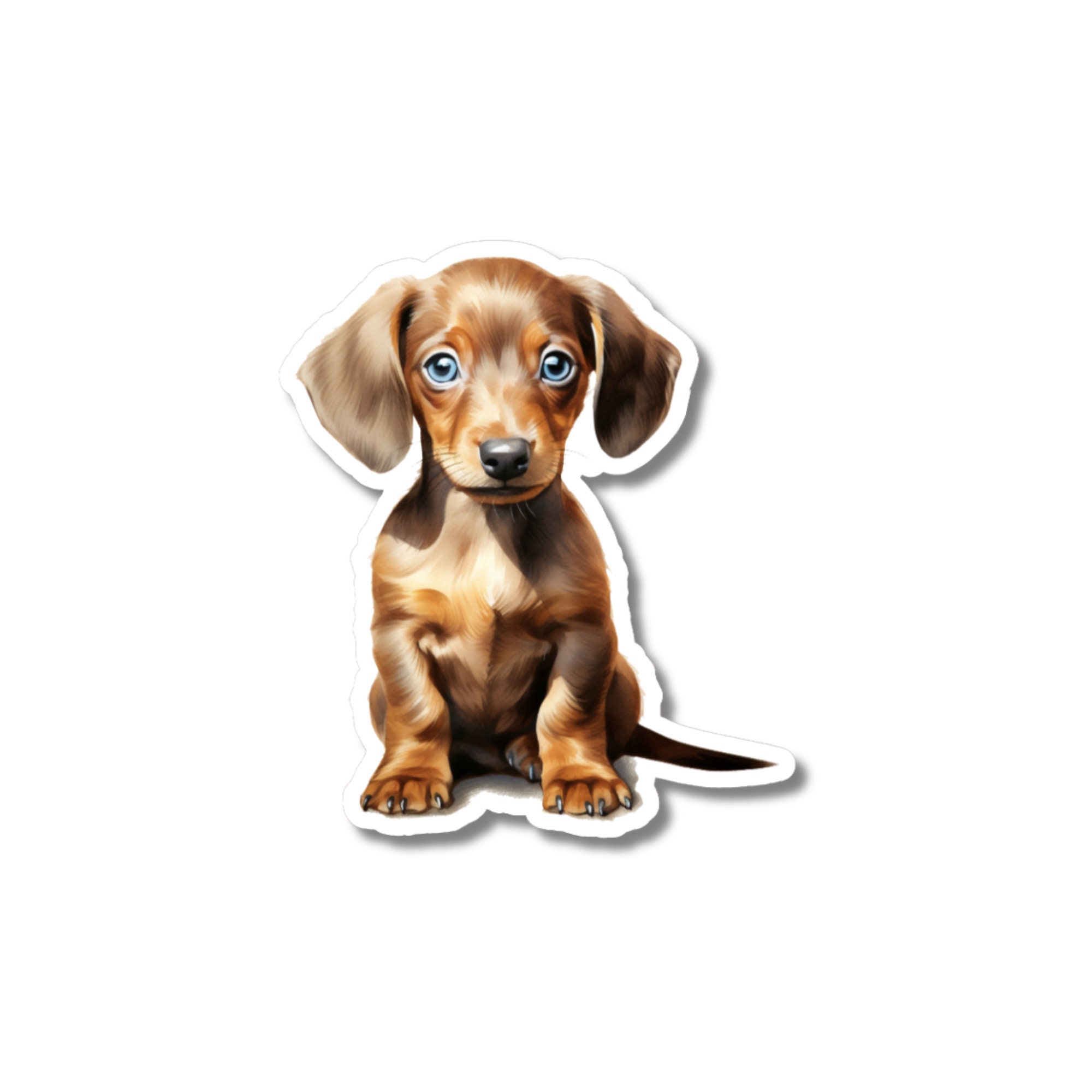 Dachshund Puppy Die-cut Stickers, Water Resistant, Laptop Decal ...
