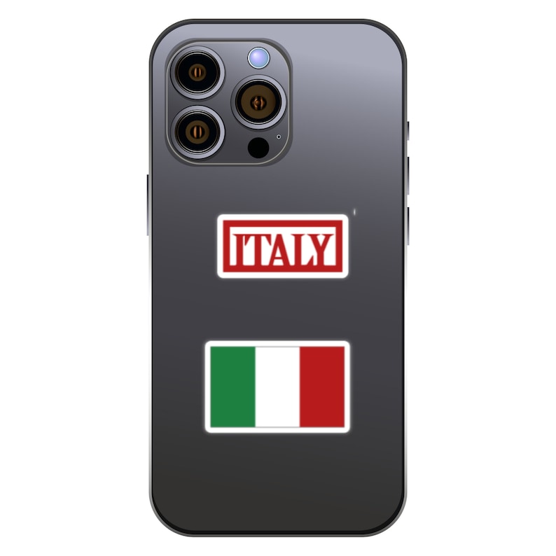 Italy Waterproof Die-cut Stickers Set 2, Water Resistant, Laptop Decal ...