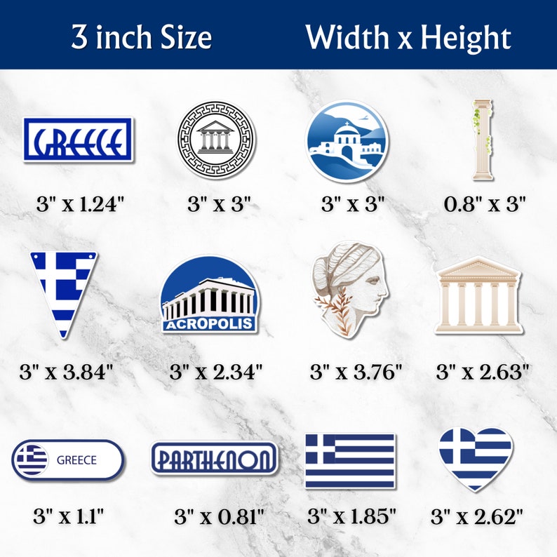 Greece Waterproof Die-cut Stickers, Water Resistant, Laptop Decal ...