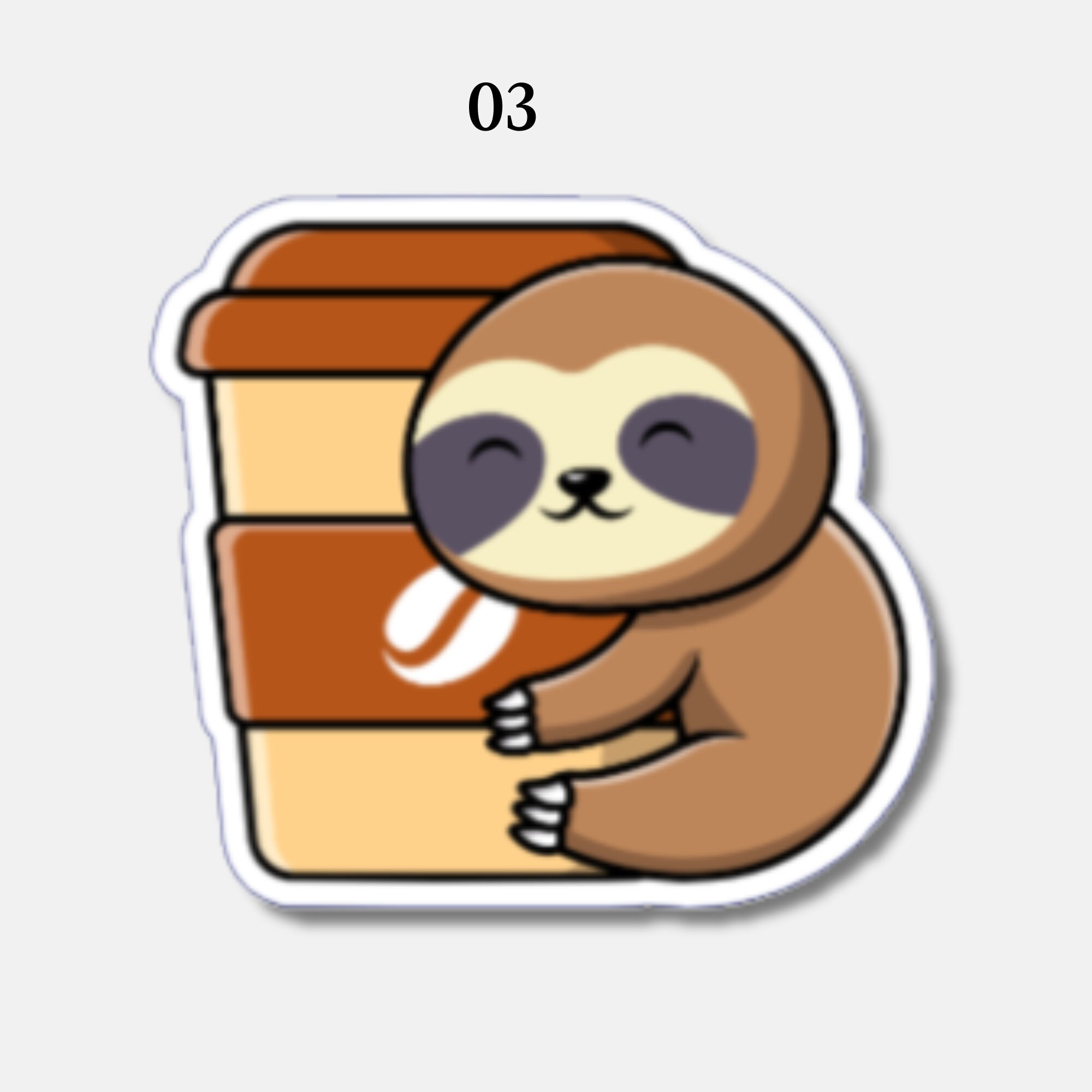 Cute Sloth Stickers, Water Resistant, Vinyl, Laptop, Phone, Cars, Water ...