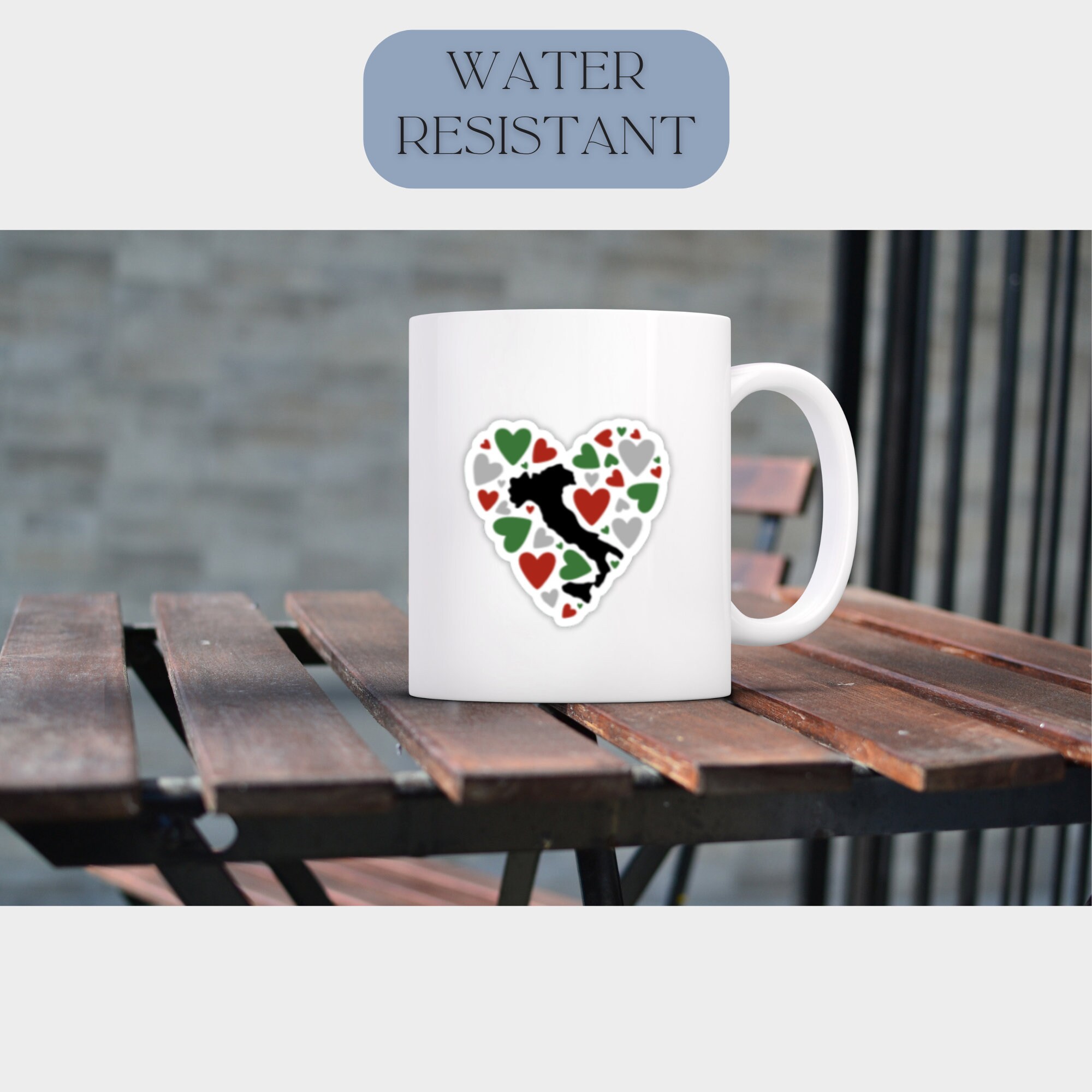 Italy Waterproof Die-cut Stickers Set 2, Water Resistant, Laptop Decal ...