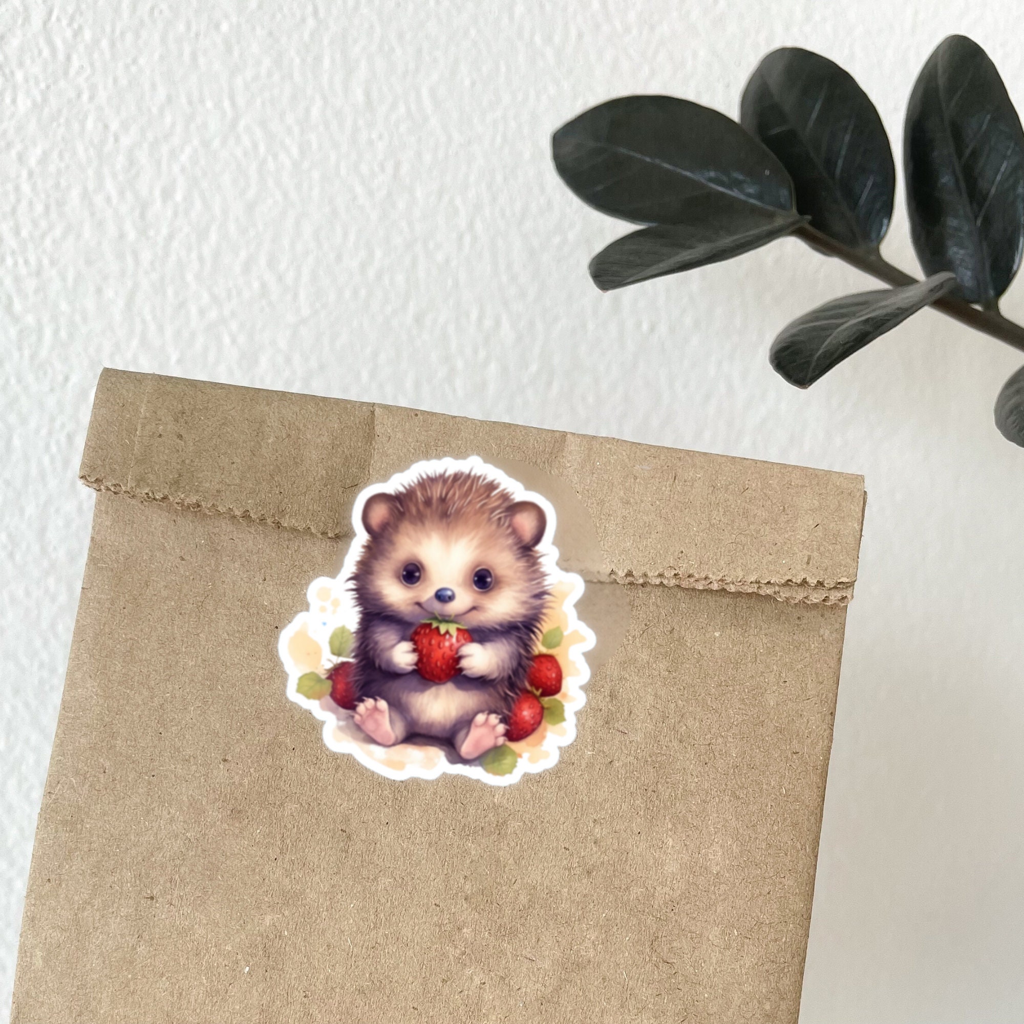 Baby Hedgehog Waterproof Die-cut Stickers, Water Resistant, Laptop ...