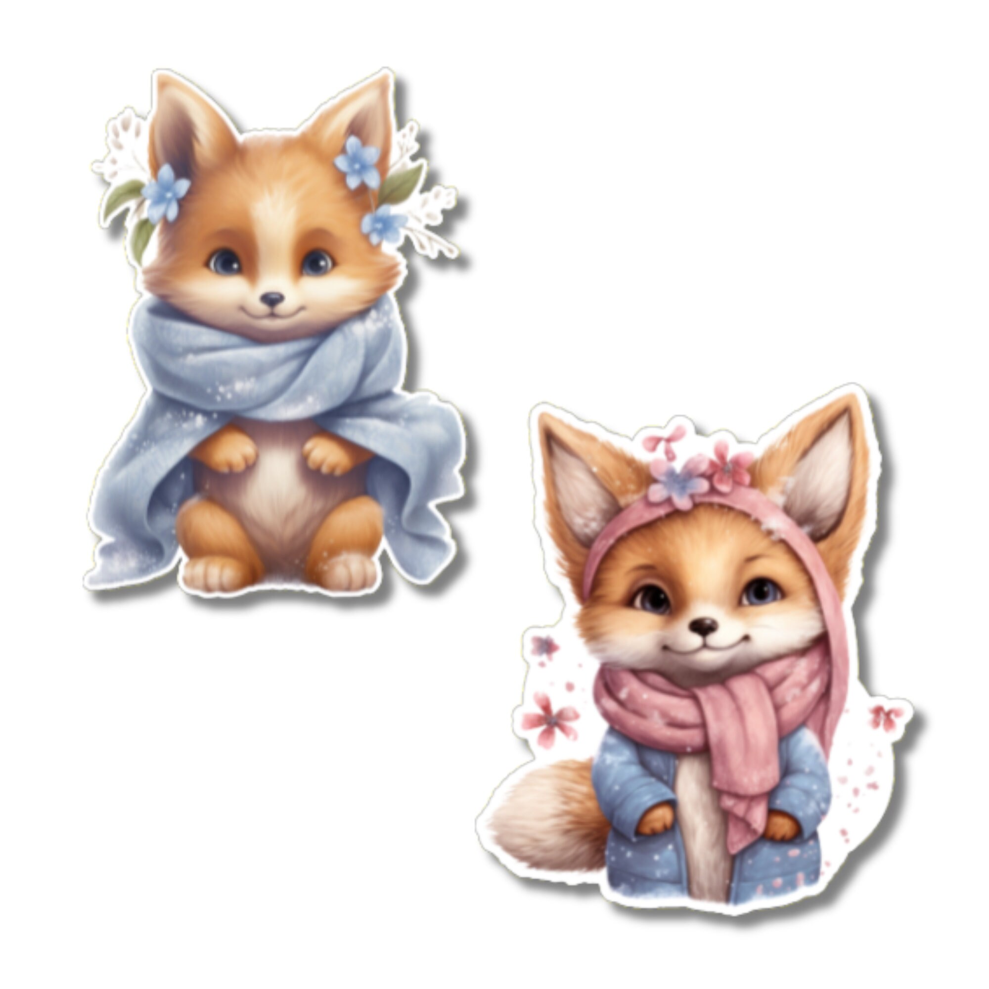 Baby Fox Die-cut Stickers, Water Resistant, Laptop Decal, Water Bottle ...