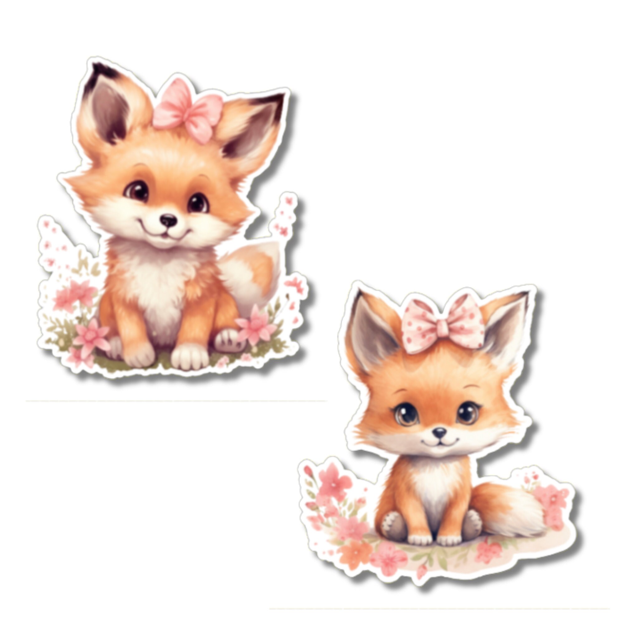 Baby Fox Die-cut Stickers, Water Resistant, Laptop Decal, Water Bottle ...