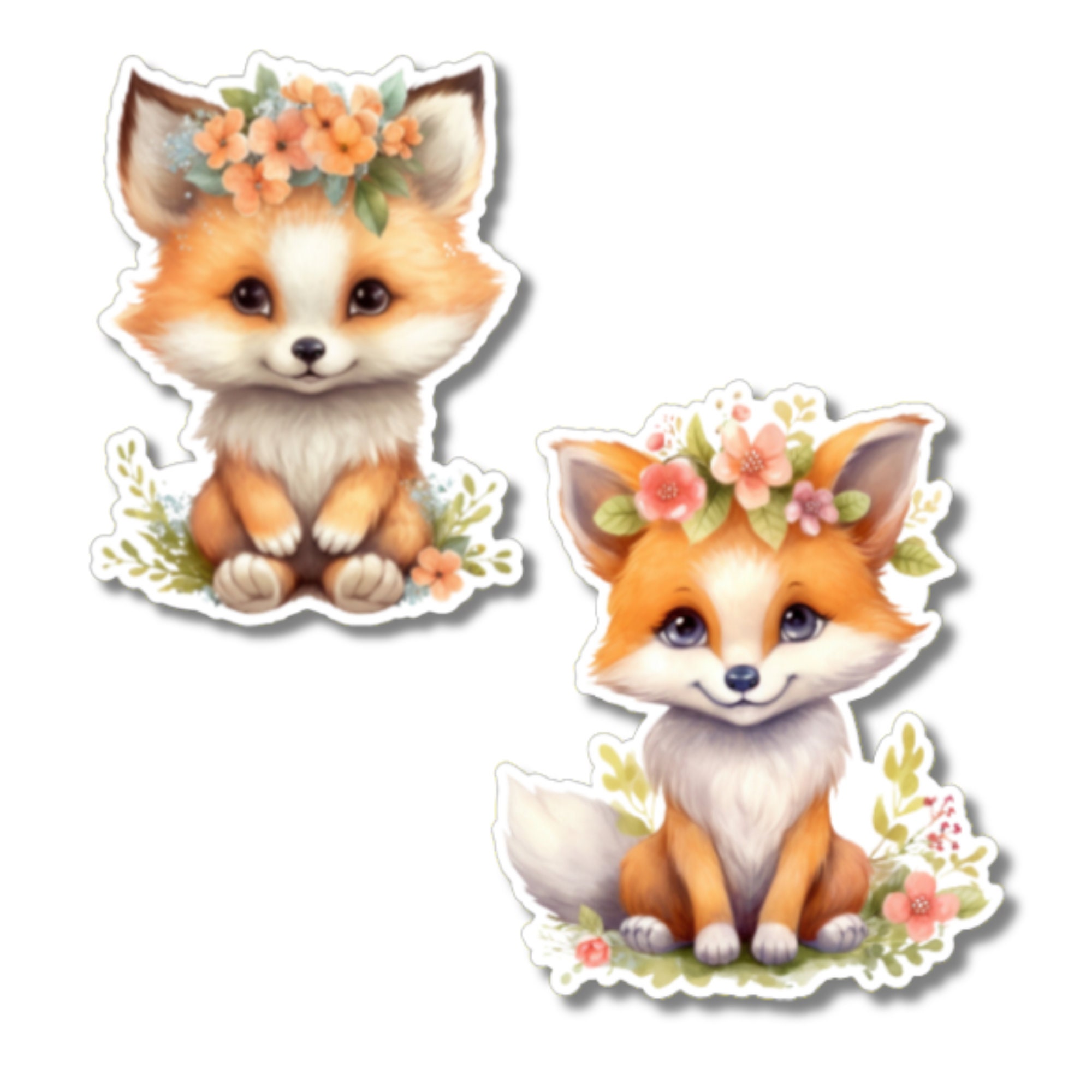 Baby Fox Die-cut Stickers, Water Resistant, Laptop Decal, Water Bottle ...