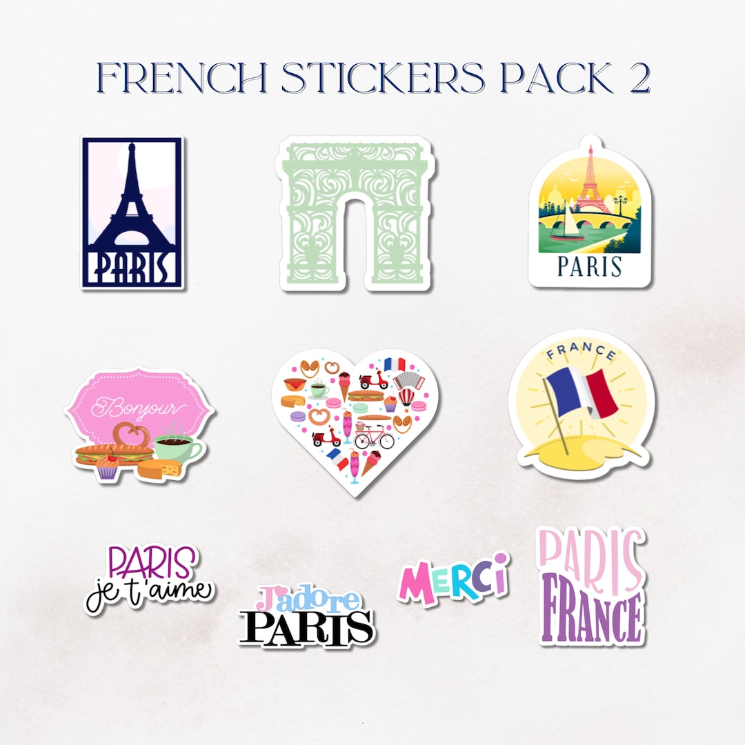 Paris France Waterproof Die-cut Stickers, Water Resistant, Laptop Decal ...
