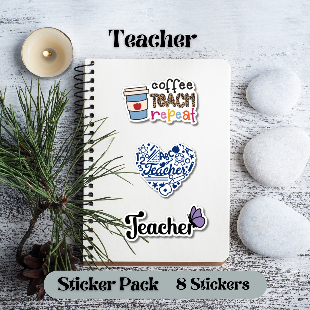 Teacher Pack 2 Die-cut Stickers, Water Resistant, Laptop Decal, Water ...