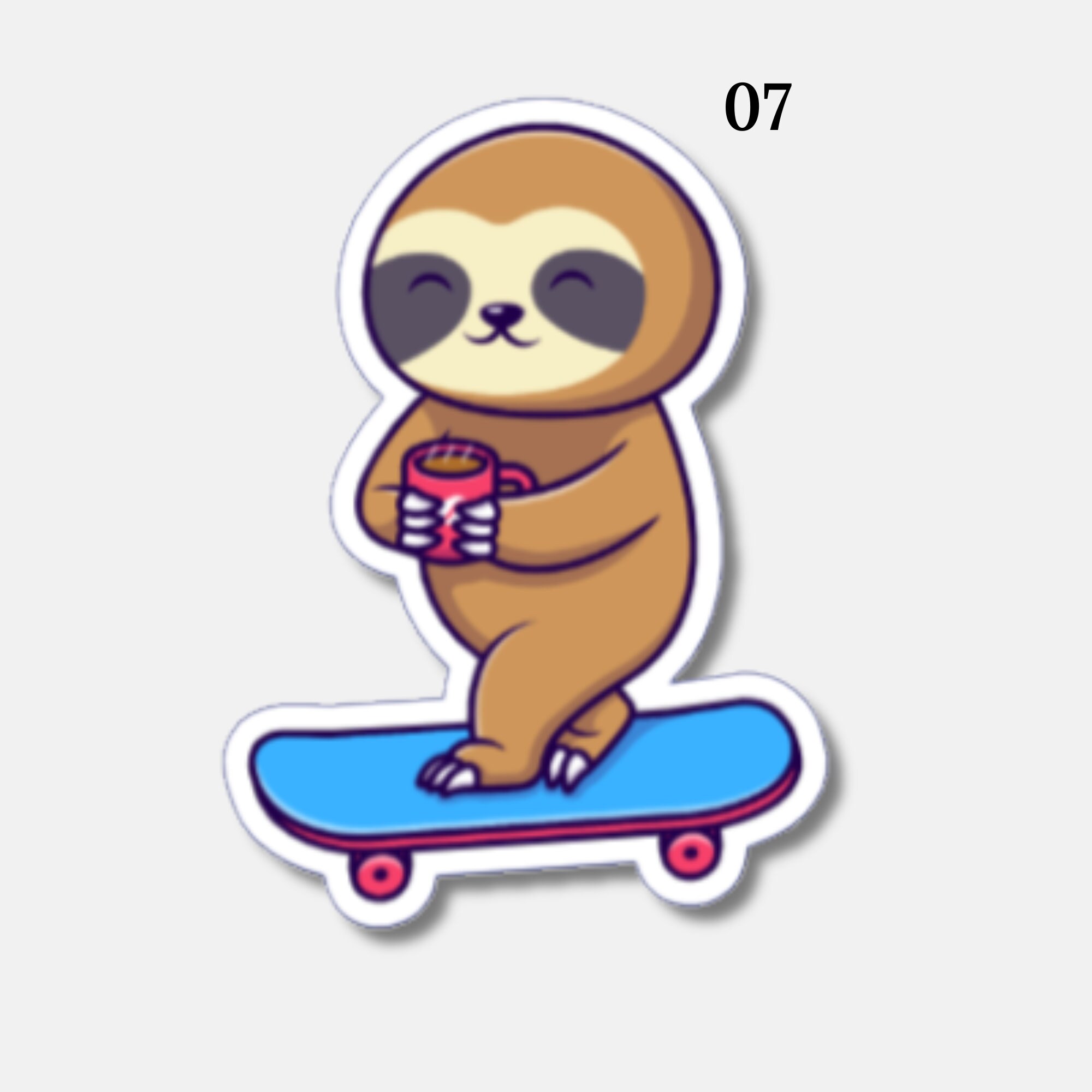 Cute Sloth Stickers, Water Resistant, Vinyl, Laptop, Phone, Cars, Water ...