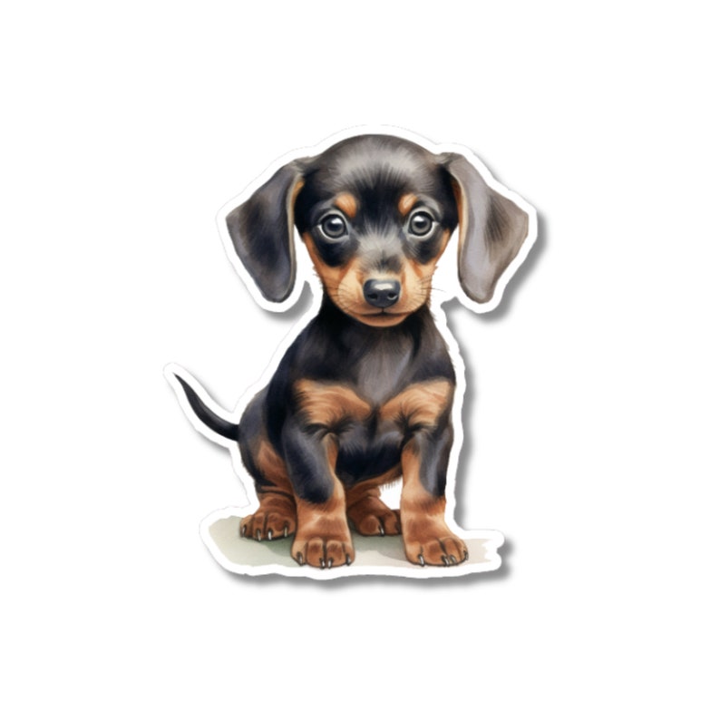 Dachshund Puppy Die-cut Stickers, Water Resistant, Laptop Decal ...