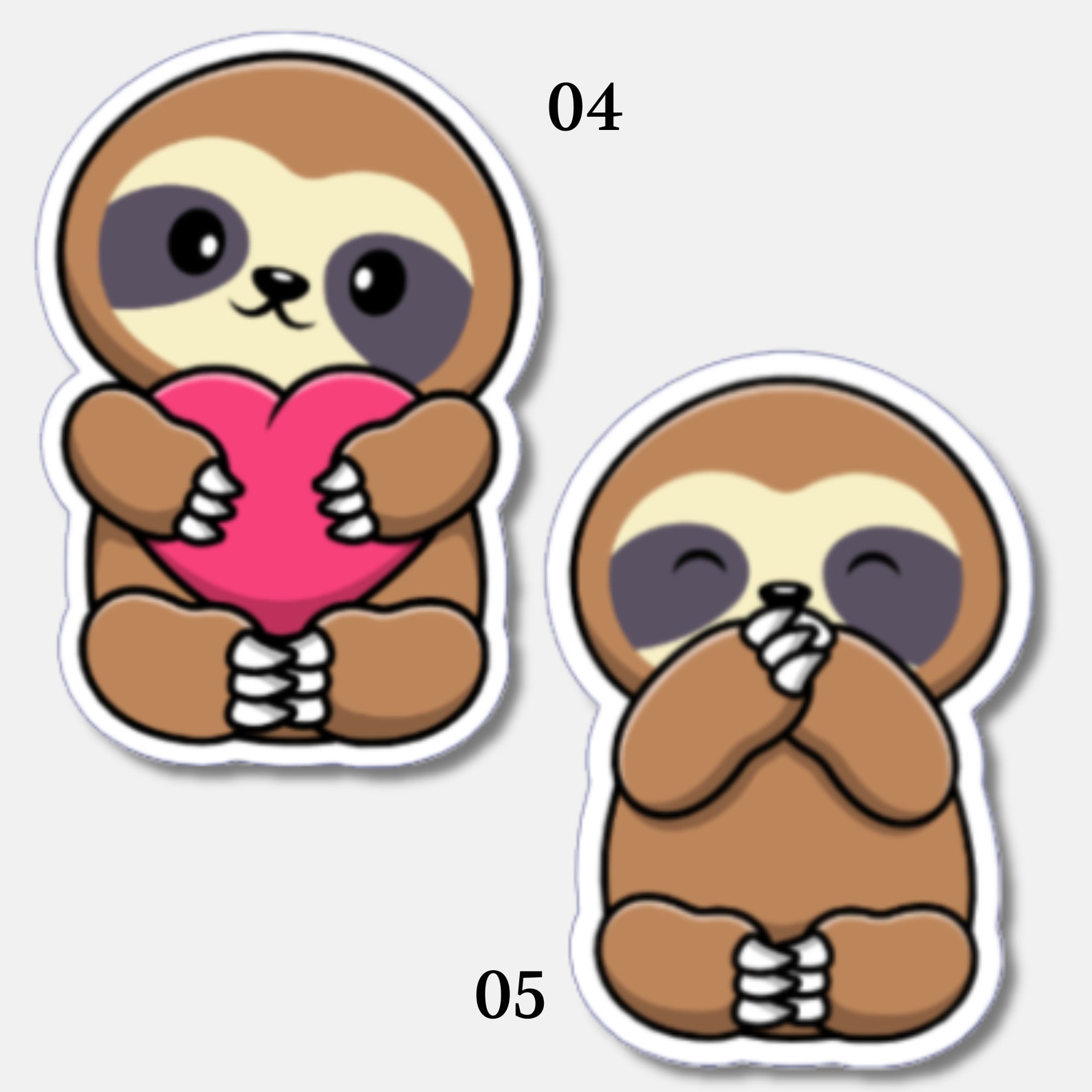 Cute Sloth Stickers, Water Resistant, Vinyl, Laptop, Phone, Cars, Water ...