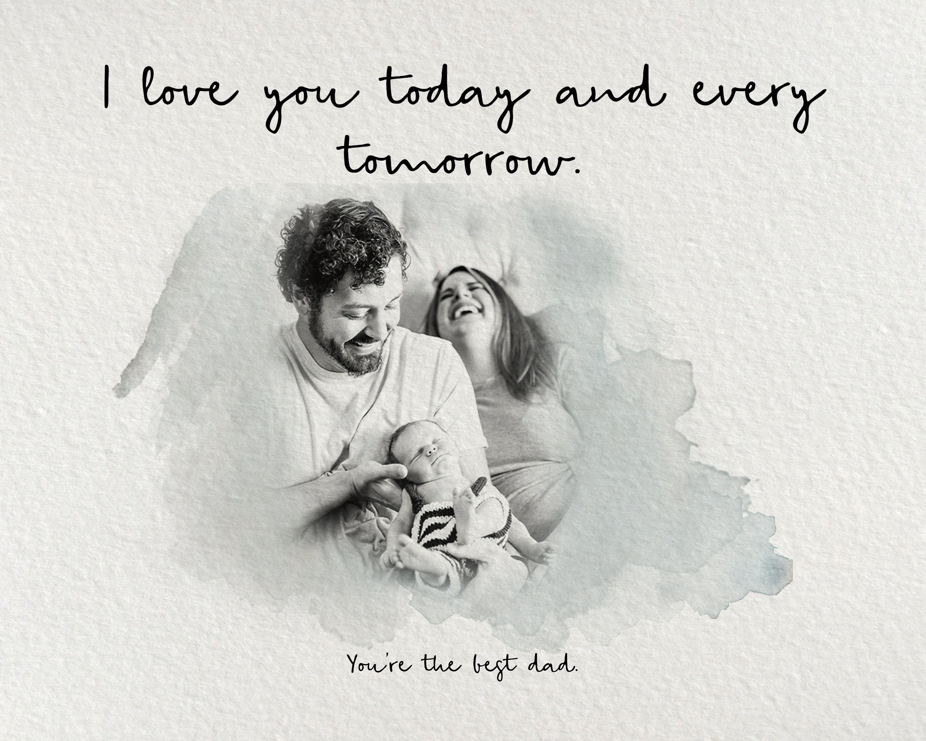 Personalised Dad Drawing, Fathers Day Present for Him From Daughter ...