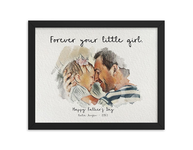 Personalized Father's Day Gift, Custom Dad Portrait, Father's Day ...