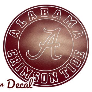 Alabama Crimson Tide Car Decal - Etsy
