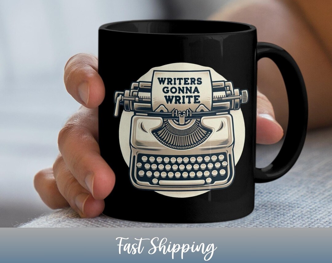Vintage Typewriter Writers Gonna Write Mug, Inspirational Writing Quote ...