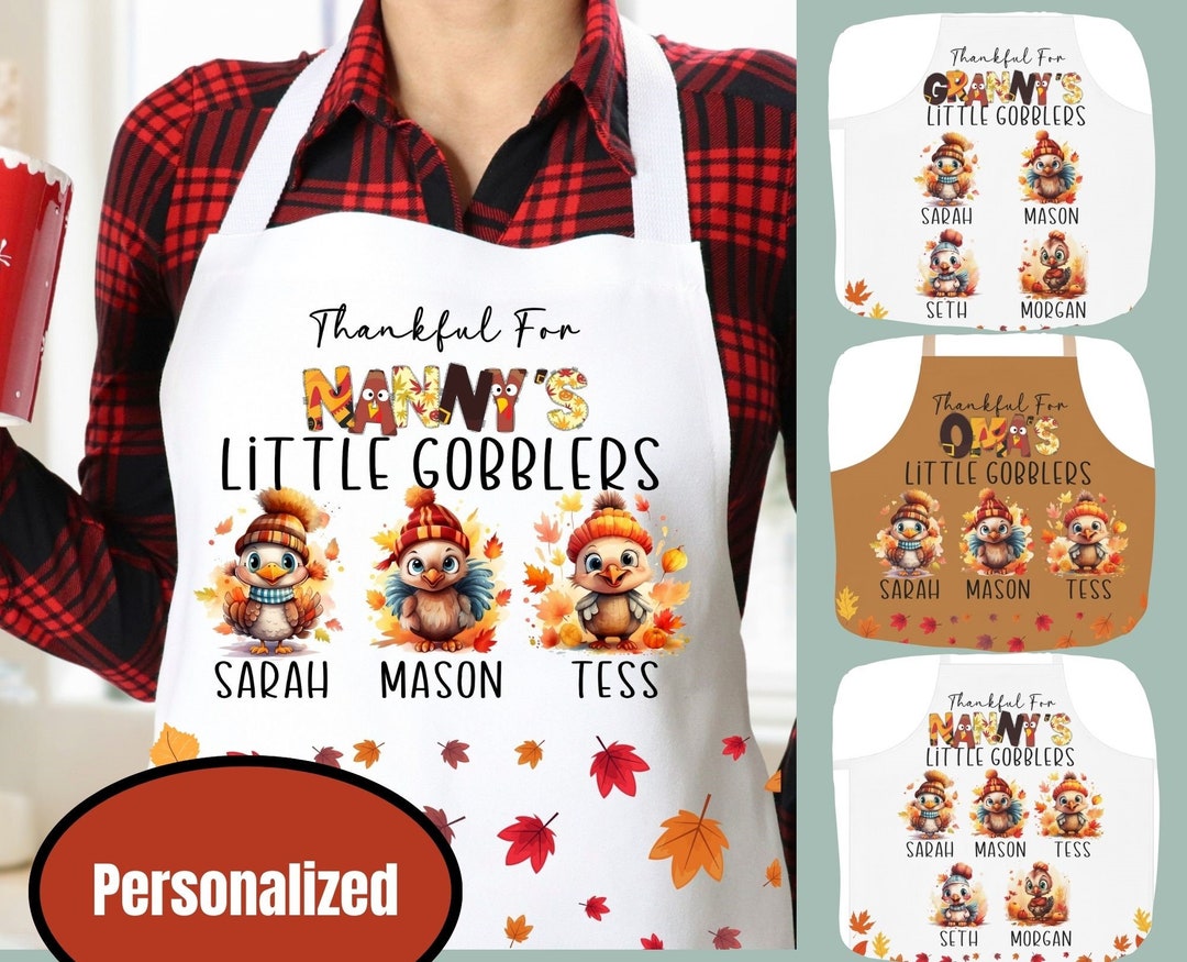 Personalized Nanny Thanksgiving Apron, Custom Grandmother Apron, Funny ...