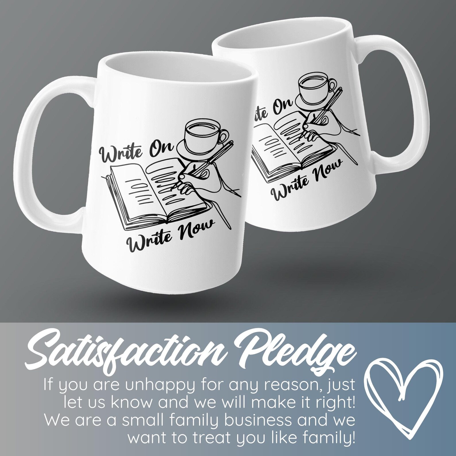 Inspirational Writing Quote Mug, Write on Write Now, Author Gift ...
