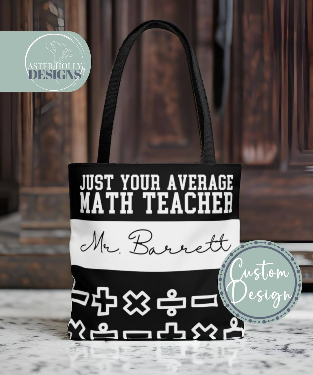 Personalized Math Teacher Tote Bag, Just Your Average Math Teacher ...