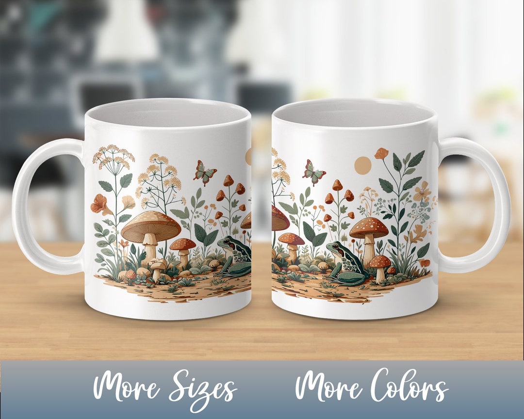Cottagecore Mug, Boho Enchanted Forest Mug, Nature Illustration Coffee ...