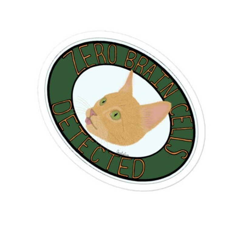 Zero Brain Cells Detected Sticker - Etsy
