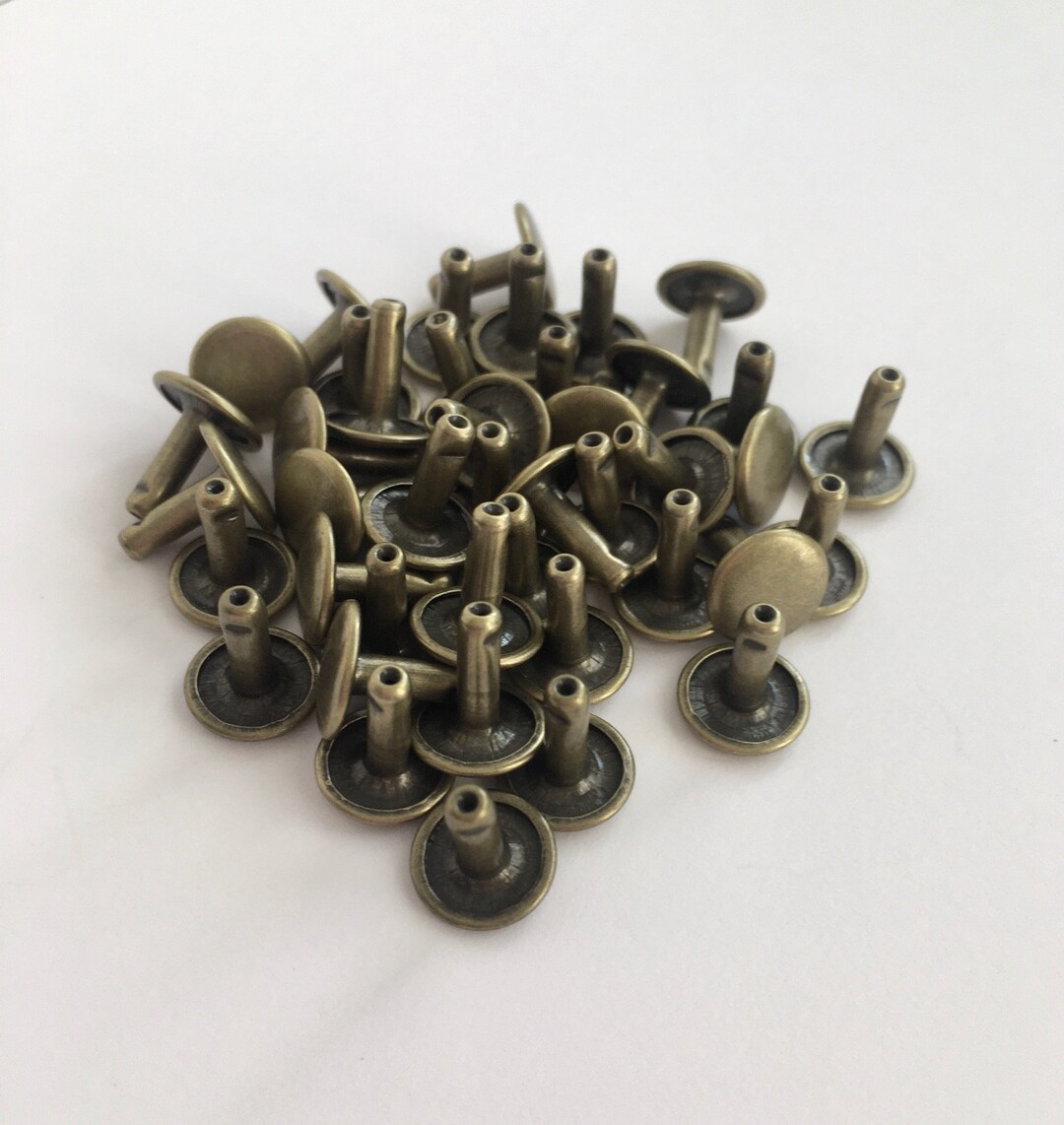 Double Cap Rivet Antique Brass Pack: 10mm, 1000 Pcs. - Etsy