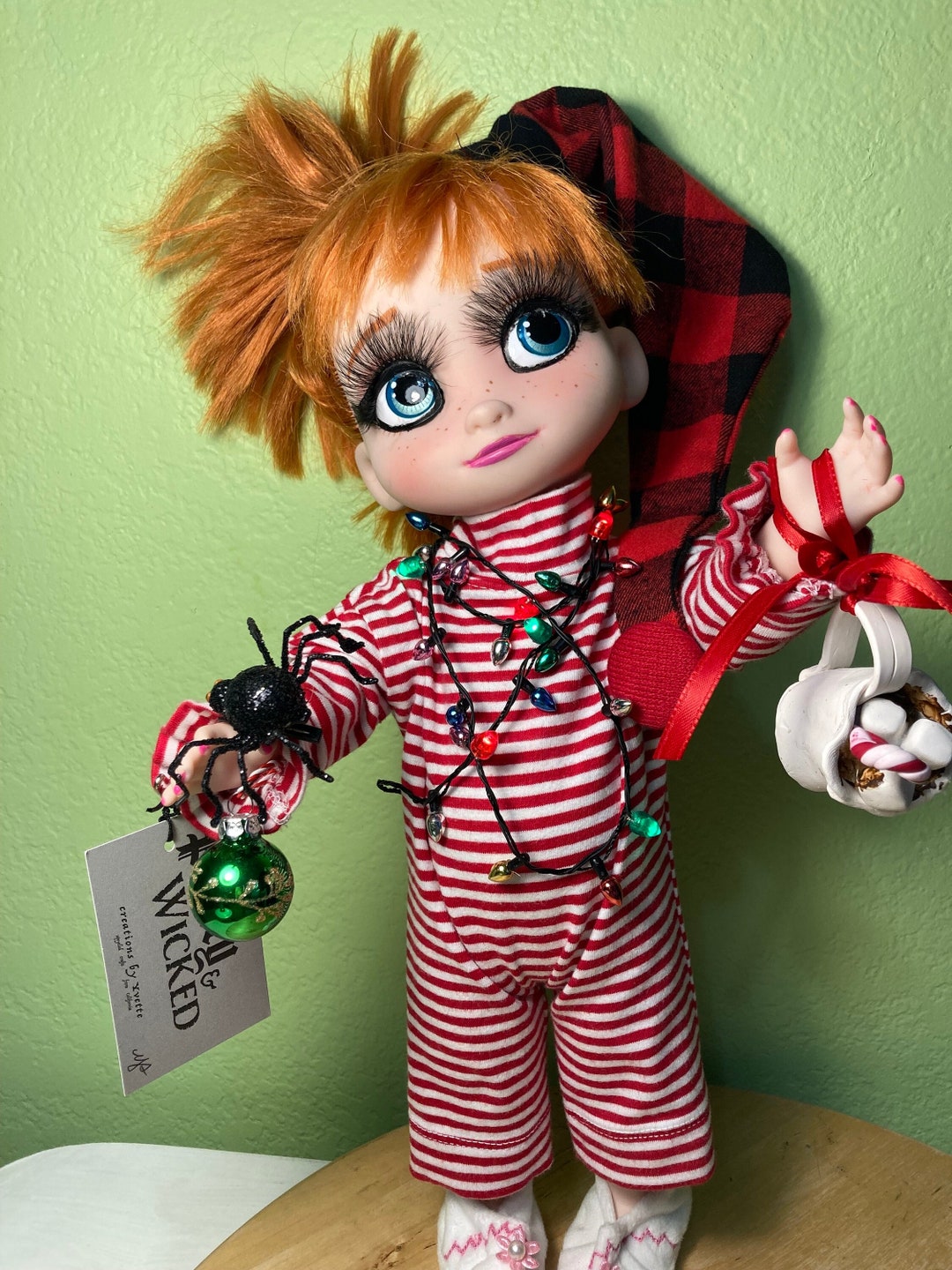 P&W - Creepy Cute Weird Christmas OOAK Elf Art Doll - Etsy