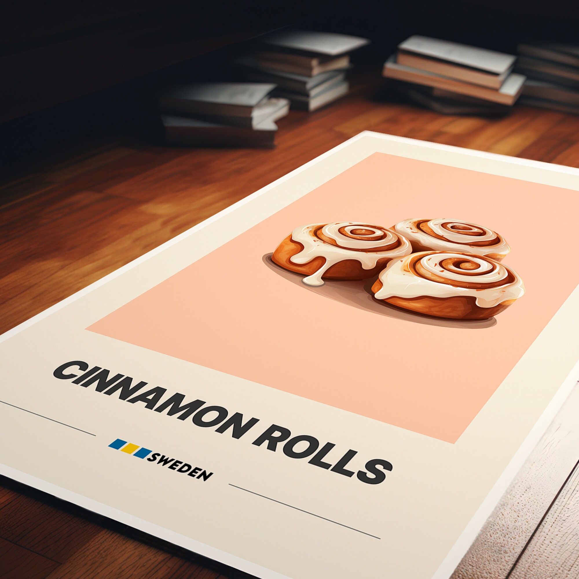 Cinnamon Rolls Poster | Swedish Dessert | Minimalist Cafe Decor ...