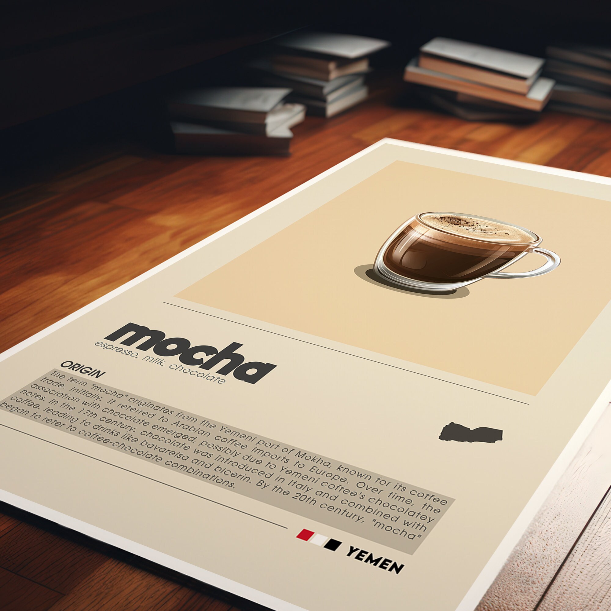 Mocha Poster Yemenis Coffee Minimalist Cafe Decor Printable Digital ...