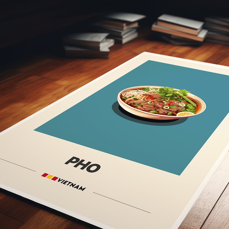 Pho Poster | Vietnamese Food | Minimalist Cafe Art Deco | Printable ...