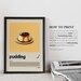 Pudding Poster Minimalist Japanese Dessert Art Deco Kitchen, Cafe ...