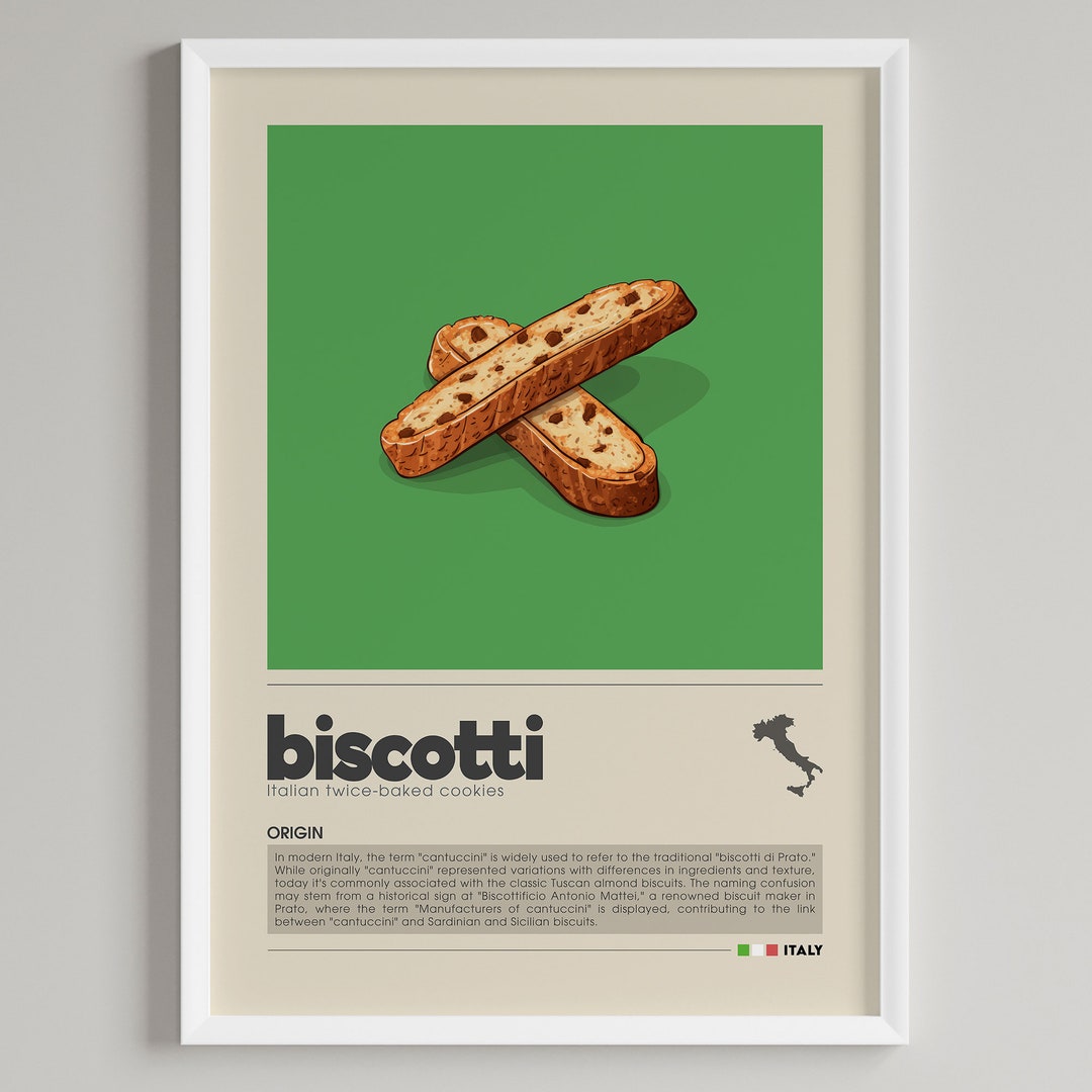 Biscotti Poster | Minimalist Italian Dessert Art Deco | Kitchen, Cafe ...