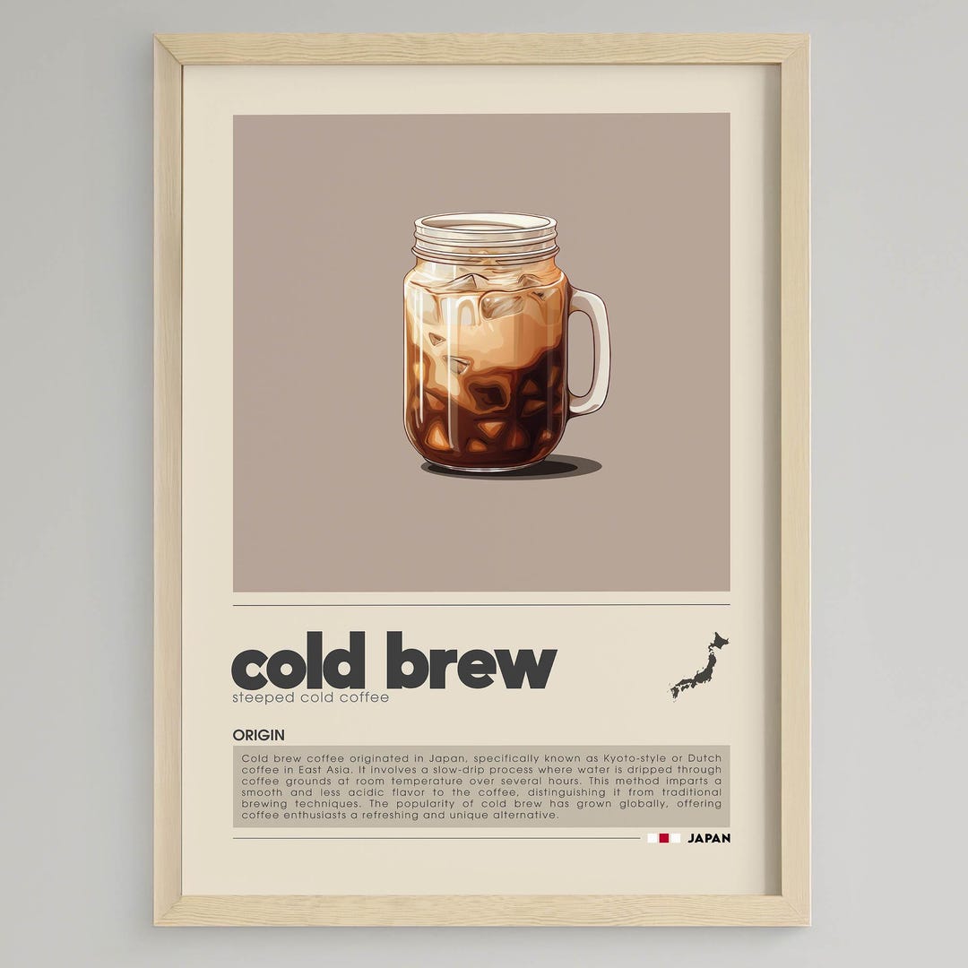 Cold Brew Poster: Minimalist Japanese Coffee Art (digital Download) - Etsy